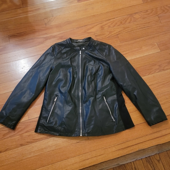 a.n.a | Jackets & Coats | Ana Faux Leather Jacket 2x Stretchy Fabric Up ...